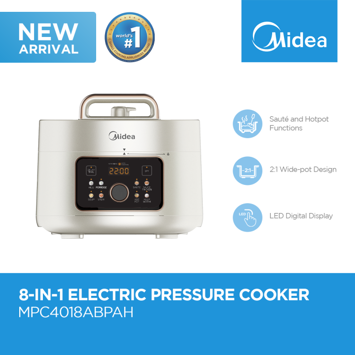 Midea Digital Pressure Cooker 8-in-1 4L Fast Cooking Pressure and Non ...