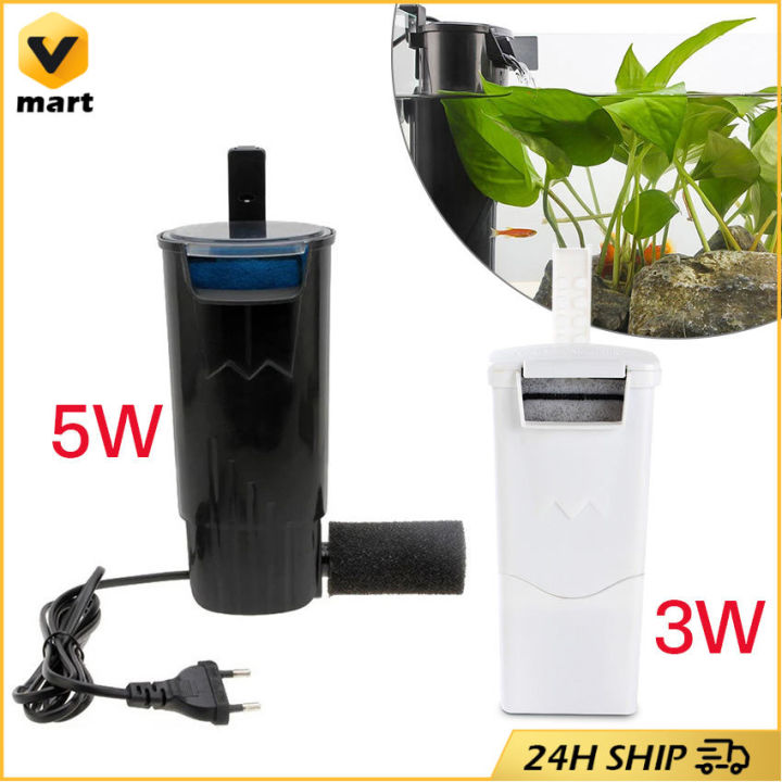 Aquarium Turtle Low Water Filter Pump Fish Tank Hanging Waterfall ...