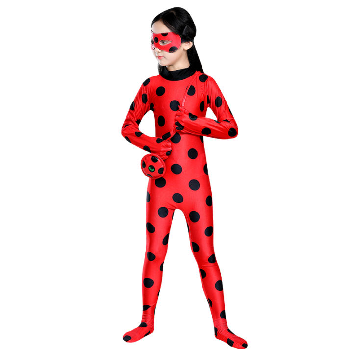 Children's Halloween ladybug girl tights Reddy cosplay clothes black ...