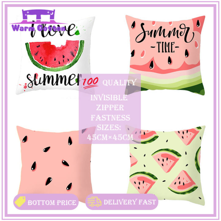 Warm Cotton Fruit Series Watermelon Pillow Case Square Throw Pillowcase ...