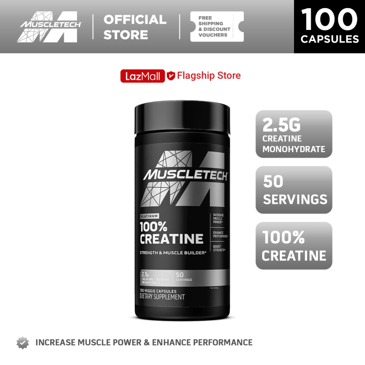MuscleTech Platinum 100% Creatine Capsules 100 Veggie Caps | OFFICIAL ...
