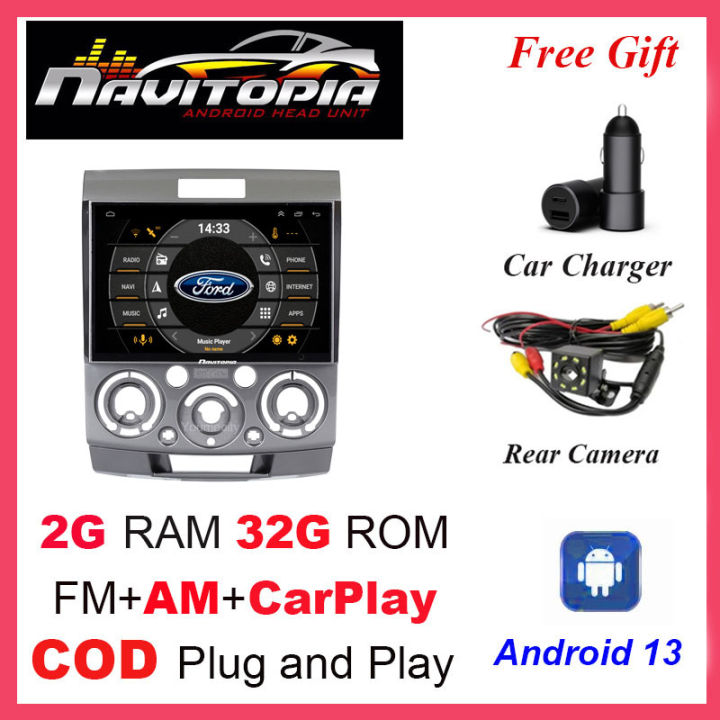 NAVITOPIA Android 13 Car Radio Stereo Receivers for Ford Everest Ranger ...