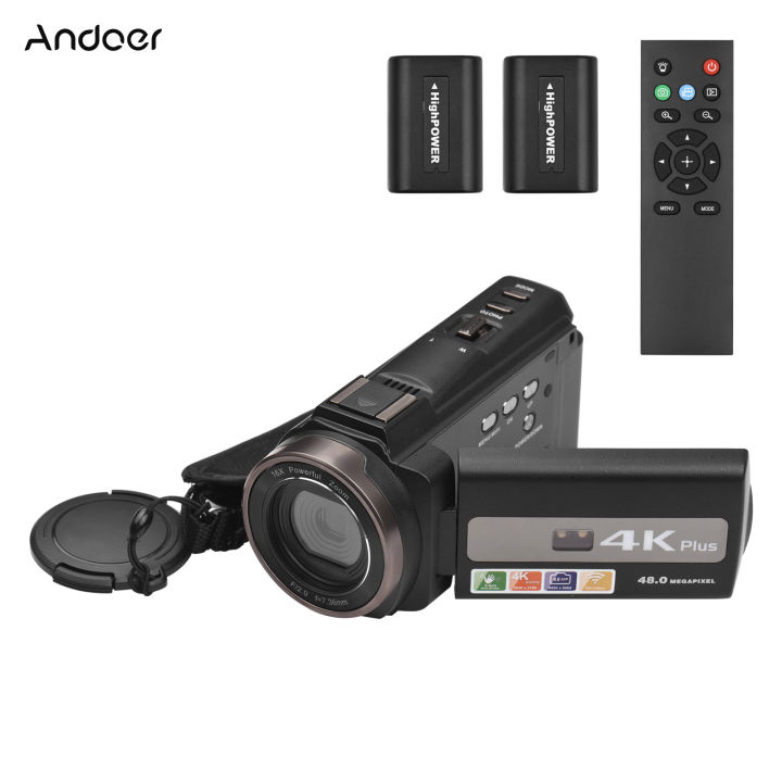 Andoer 4k 60fps 48mp Wifi Digital Video Camera Camcorder Recorder With