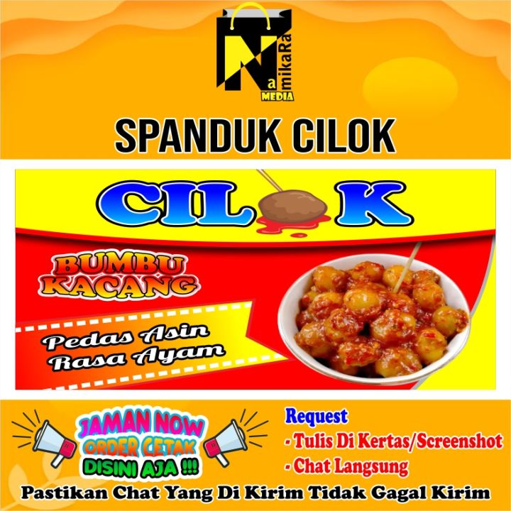 SPANDUK BANNER cilok ukuran 160x60 & custom / makanan dan cemilan ...