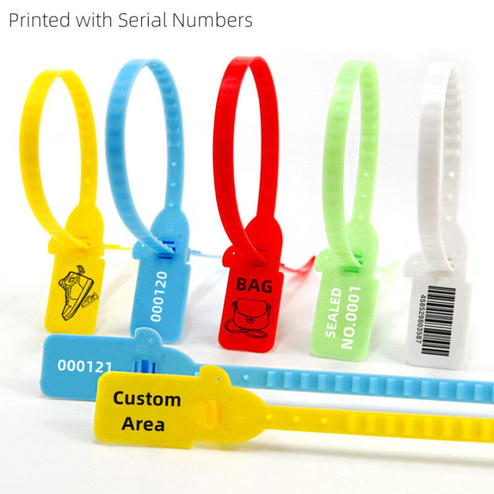 Plastic security seals 100PCS Numbered Zip Tie Labels Shipping Security ...