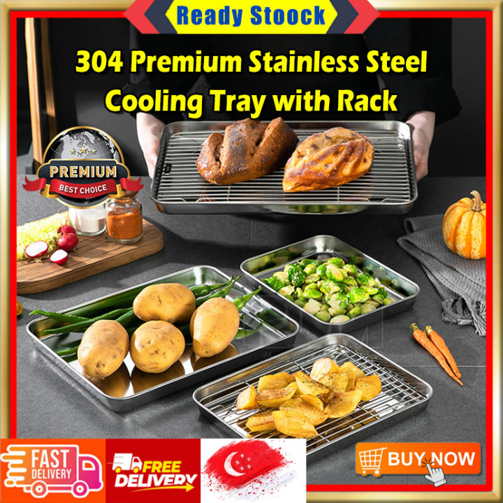 🔥【SG Ready Stock】Rectangular Storage Tray Stainless Steel Oven Baking ...