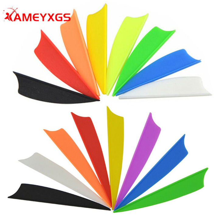 50pcs Fletches Arrows Feather 1.75" 2" 3" Plastic Vanes Bow Feathers ...