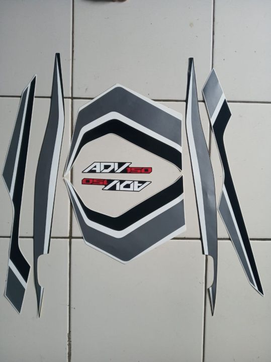 sticker striping motor honda adv 150 2020 hitam putih | Lazada Indonesia