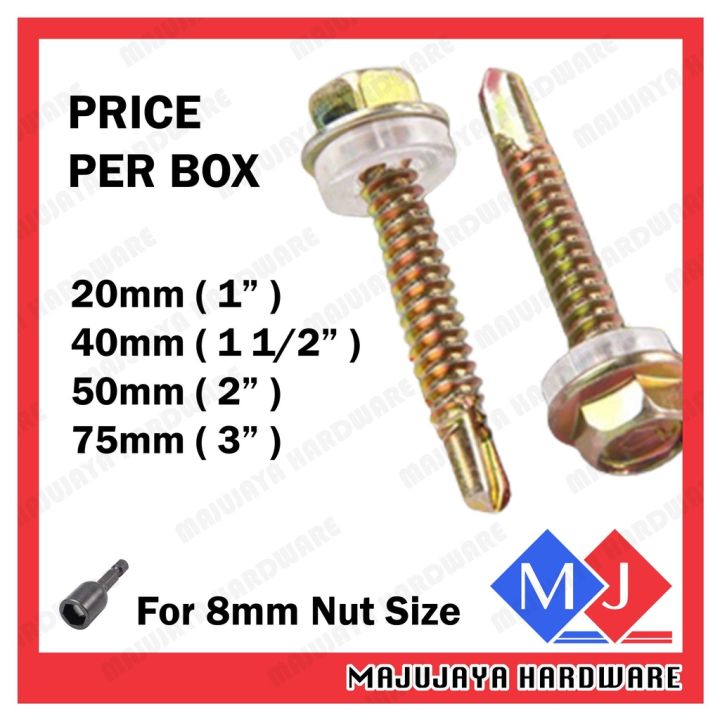 Hex Self Drilling Screw Skru Atap Bumbing SKRU IKAT Bumbung WITH WASHER ...