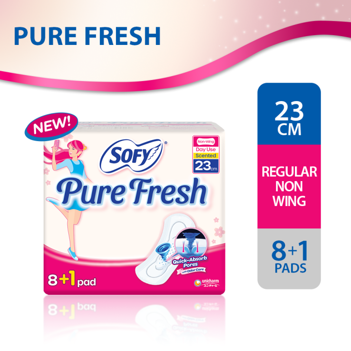 [FREE SHIPPING] Sofy Pure Fresh Sanitary Napkin with No Wings 23 cm (9 pads) | Lazada PH