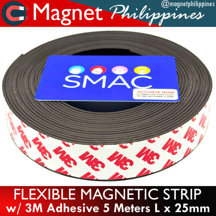 MAGNETIC STRIP Flexible Rubber Magnet 3M ADHESIVE S25mm W x 1.5mm ...
