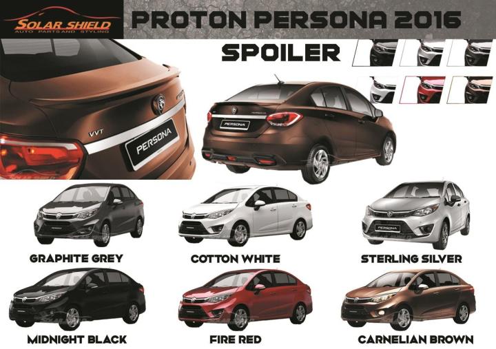 Proton Persona 2016 OEM Spoiler With Paint ( Graphite Grey ) | Lazada