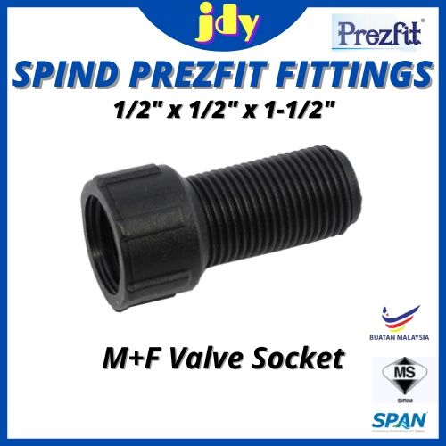 Spind Prezfit HDPE Joint Fitting M+F Valve Socket 1/2" x 1/2" | Lazada
