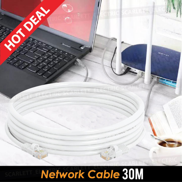 White RJ45 CAT 5 Ethernet Network LAN Cable Modem Router Connector ...