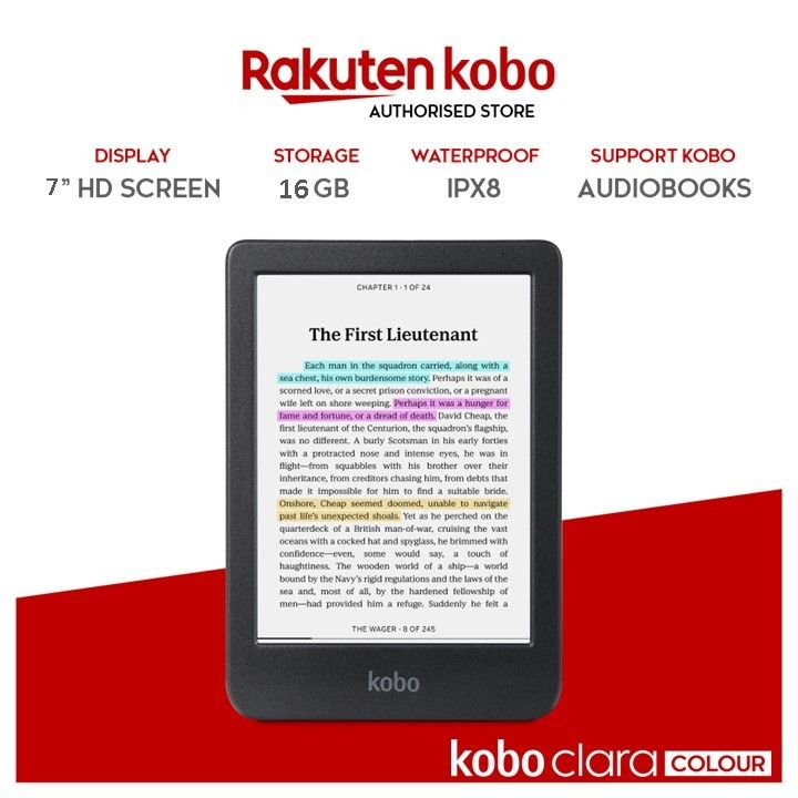 Rakuten Kobo Clara Colour/ BW/ 2E eReader E Ink Carta ComfortLight PRO Waterproof Bluetooth WiFi ...