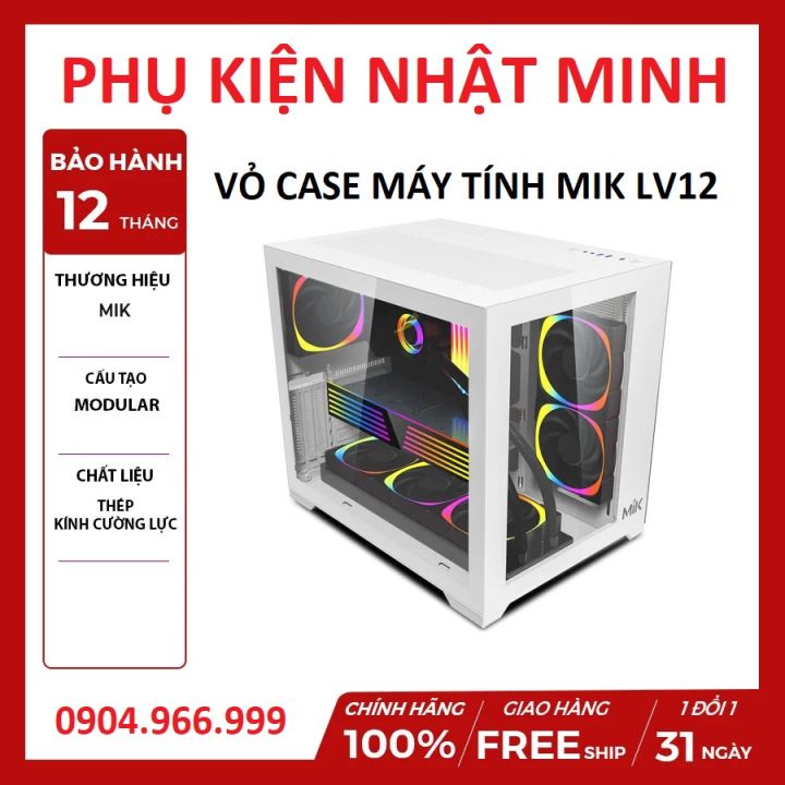 (siêu đẹp - siêu rẻ) Vỏ case máy tính MIK LV12, MIK LV12 mini - BLACK ...