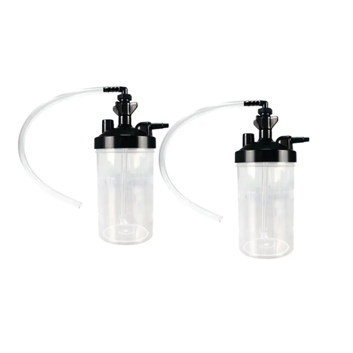 []Portable Oxygen Humidifier Bottle, 2 Pack with 12" Adapter Tubing O2 ...