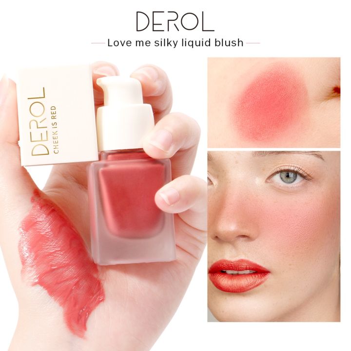 DEROL Liquid Blush Long-lasting Brighten Skin Color Waterproof Easy To ...