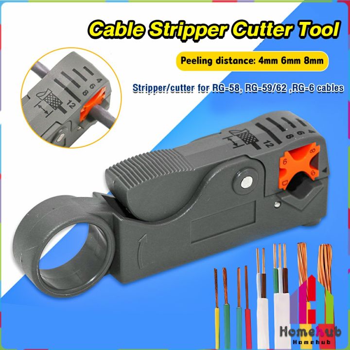 HB Multifunctional Rotary Coax Coaxial Cable Stripper Cutter Tool for ...