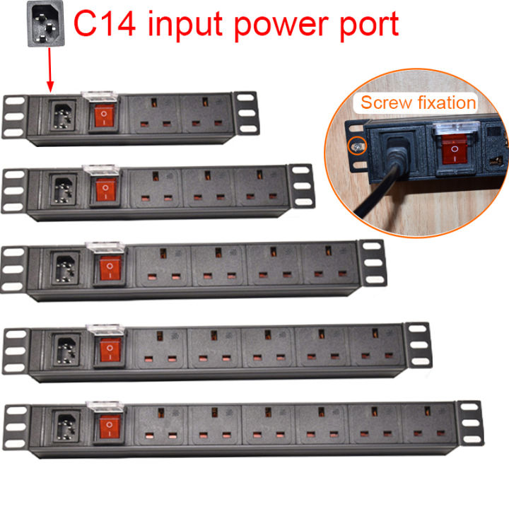 Pdu Power Strip Unit C14 Input Power Input 2 10ways Uk Socket 2 Uk Plugs Compatible Switch For