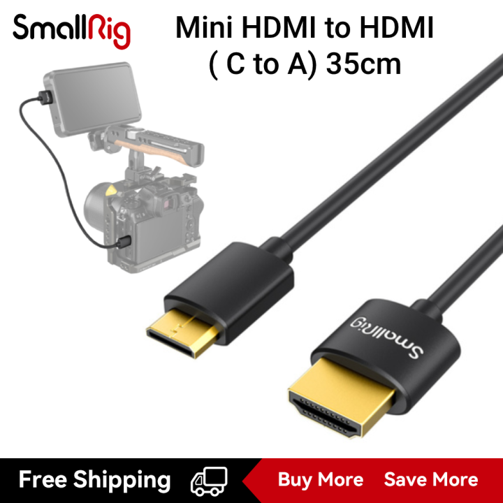 SmallRig Mini HDMI to HDMI Data Cable (C to A) 35cm HDMI 2.0 Supports ...
