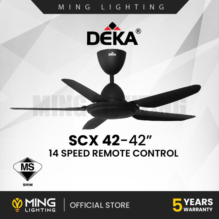 (Sirim) DEKA Ceiling Fan SCX 42" Remote Control 7+7 Speed 5 Steel Blade ...