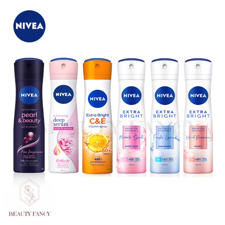 Nivea Female Deodorant Spray - Extra Bright C&E /Pearl Beauty Fine ...