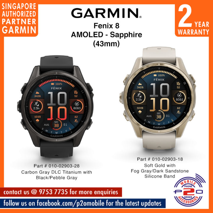 Garmin Fenix 8 (43mm) AMOLED SAPPHIRE All-rounded advanced outdoor GPS ...