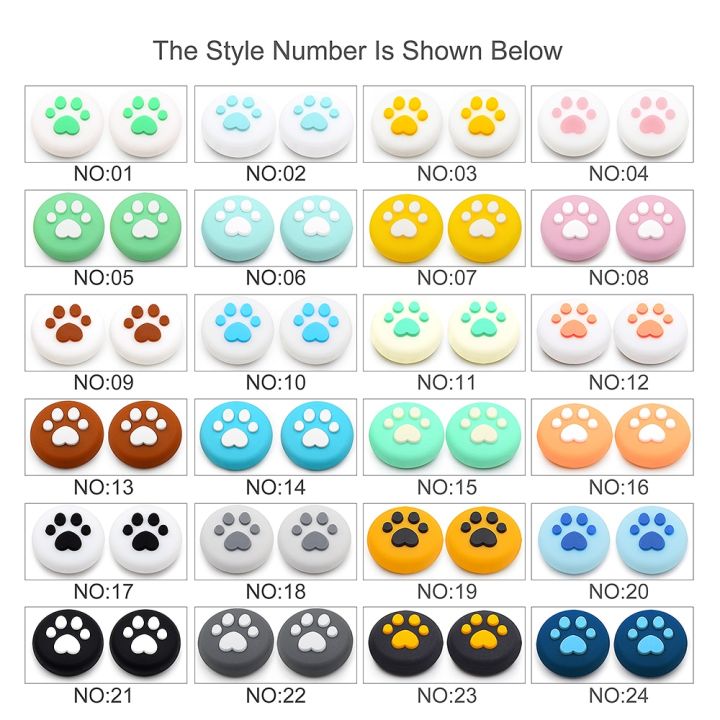 2Pcs Cute Cat Paw Silicon Joystick Grip Cap for Nintendo Switch OLED ...