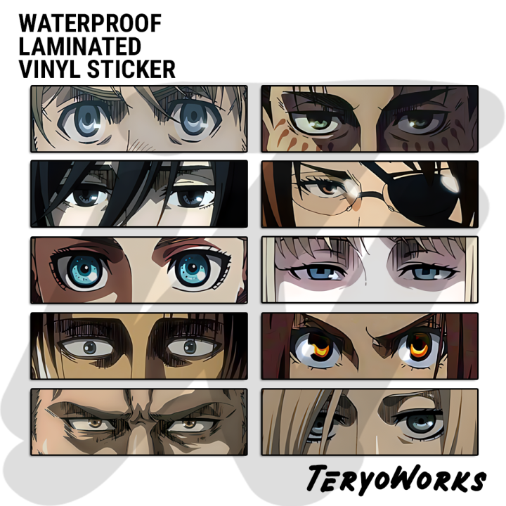 Attack on Titan Eye Slap Sticker – Anime Vinyl Decal for Laptop, Phone ...