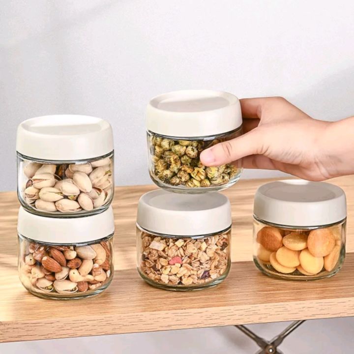 Kitchen Food Grade Sealed Fully Enclosed Glass Storage Jars 250ML ...