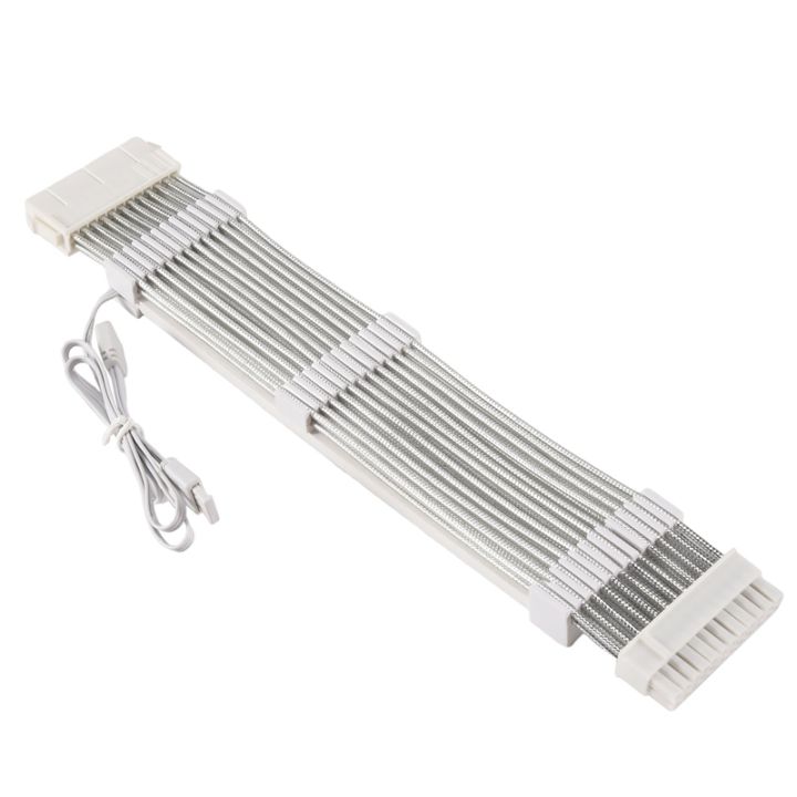 (KDEP) PC Case PSU Extension ARGB Cable ATX PCI-E GPU Neon Color Line ...