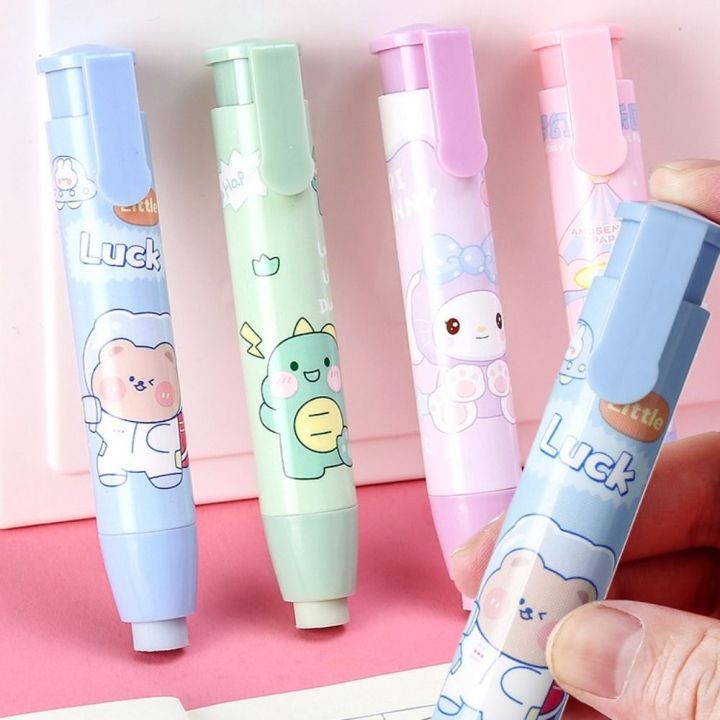 FRAN High Elasticity Press Eraser With Refills Pen Shape Core ...