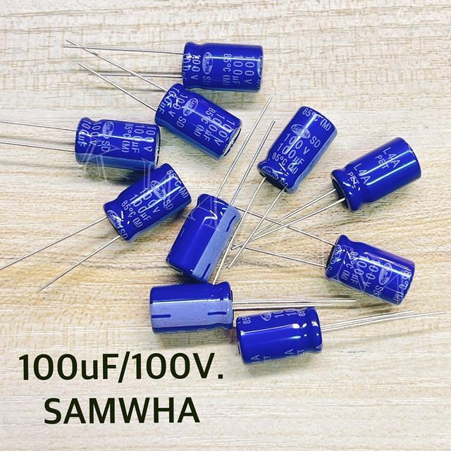 [จำนวน 10ตัว] Capacitor ค่า 100uF 100V. ยี่ห้อ Samwha ของแท้ | Lazada.co.th
