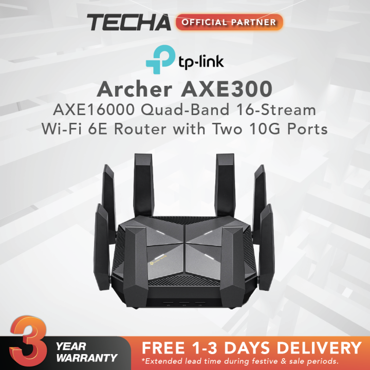 [FREE NEXT DAY] TP-Link Archer AXE300 | AXE16000 Quad-Band 16-Stream Wi ...