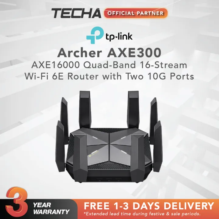 [FREE NEXT DAY] TP-Link Archer AXE300 | AXE16000 Quad-Band 16-Stream Wi ...