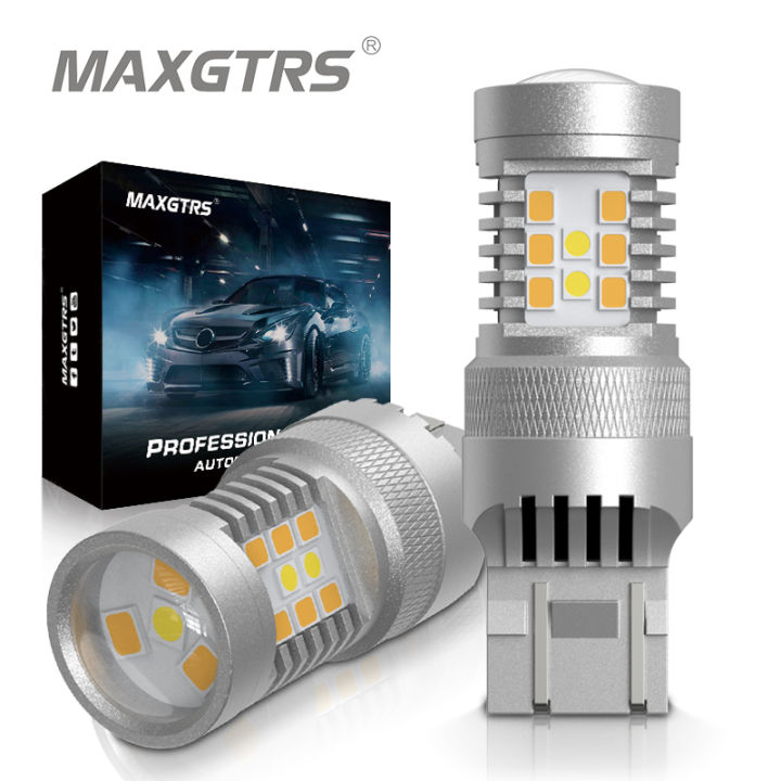 MAXGTRS 2x T20 7443 W21/5W 1157 3157 BAY15D 28SMD 2835 LED Switchback ...