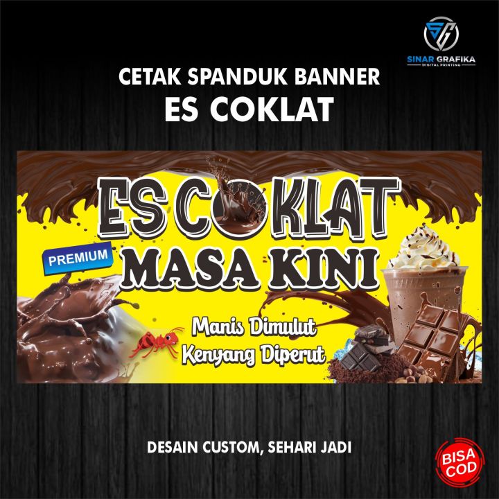 Cetak Spanduk Banner Es Coklat | Es Nyoklat, Desain Custom | Lazada ...