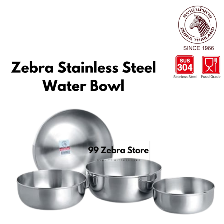 Zebra SUS304 Water Bowl - 12cm, 14cm, 16cm & 18cm | Lazada