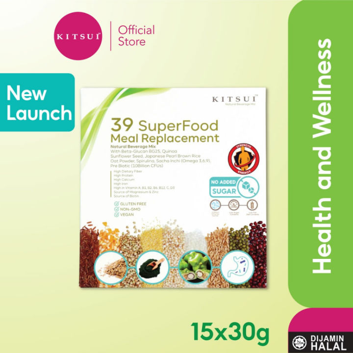 Kitsui 39 SuperFood Meal Replacement (30g x 15 Sac)♗ | Lazada