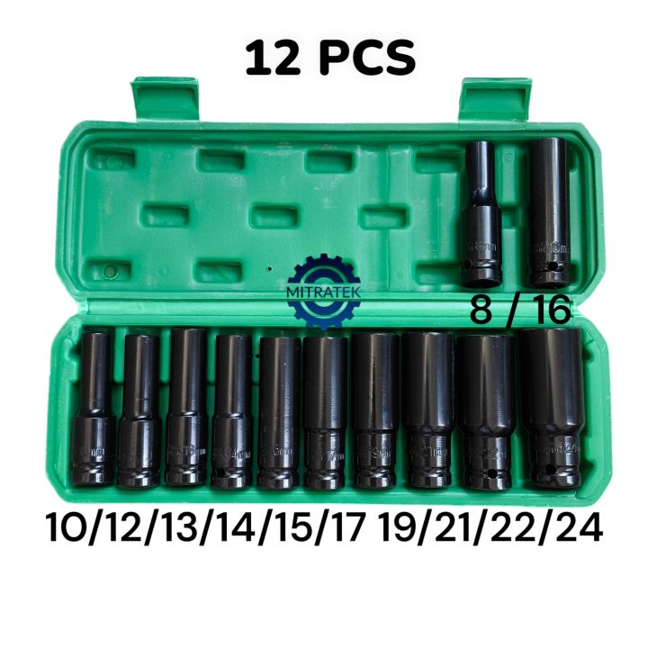 Mata Kunci Sock Impact Wrench Set 12 Pcs | Lazada Indonesia