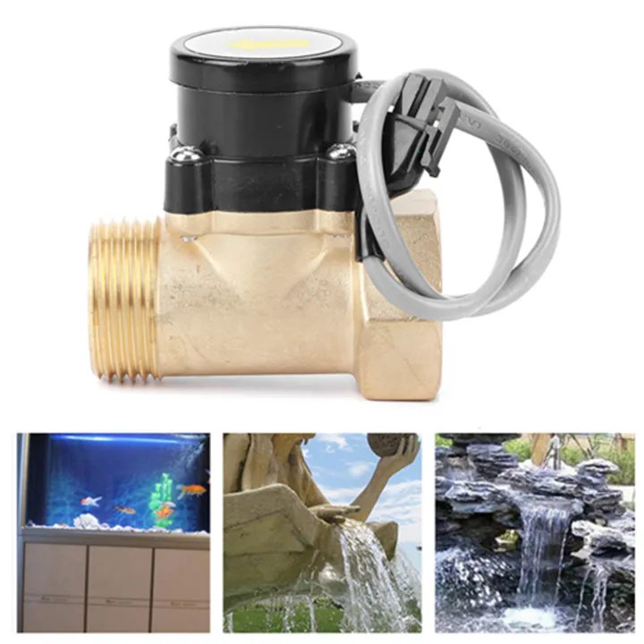 Flow Sensor HT30 11 110V G1 Thread Water Flow Sensor Brass Electronic ...