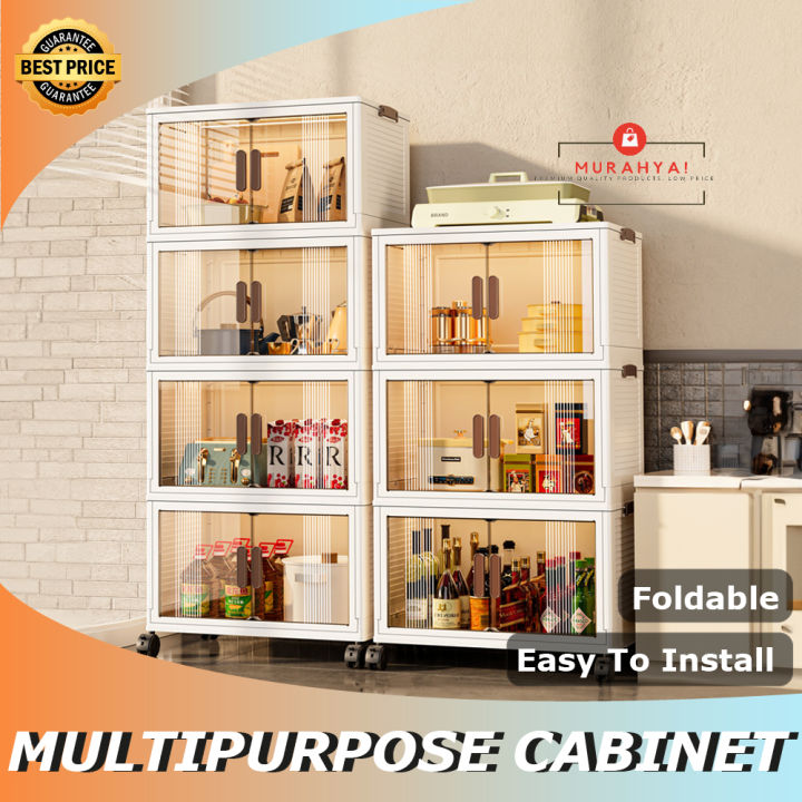 Storage Cabinet Organizer Multipurpose Moveable Stackable Folding ...