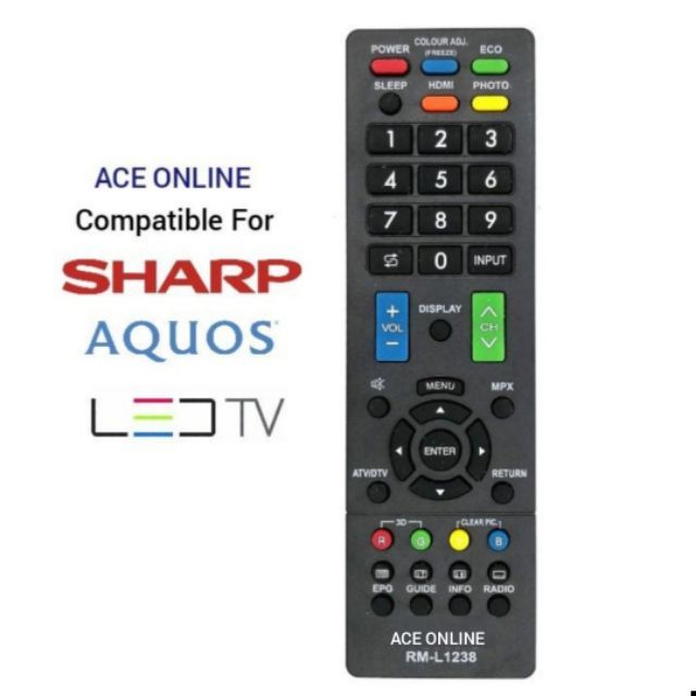SHARP LED LCD TV REMOTE CONTROL RM-L1238 FOR GB225WJSA GA976WJSA ...