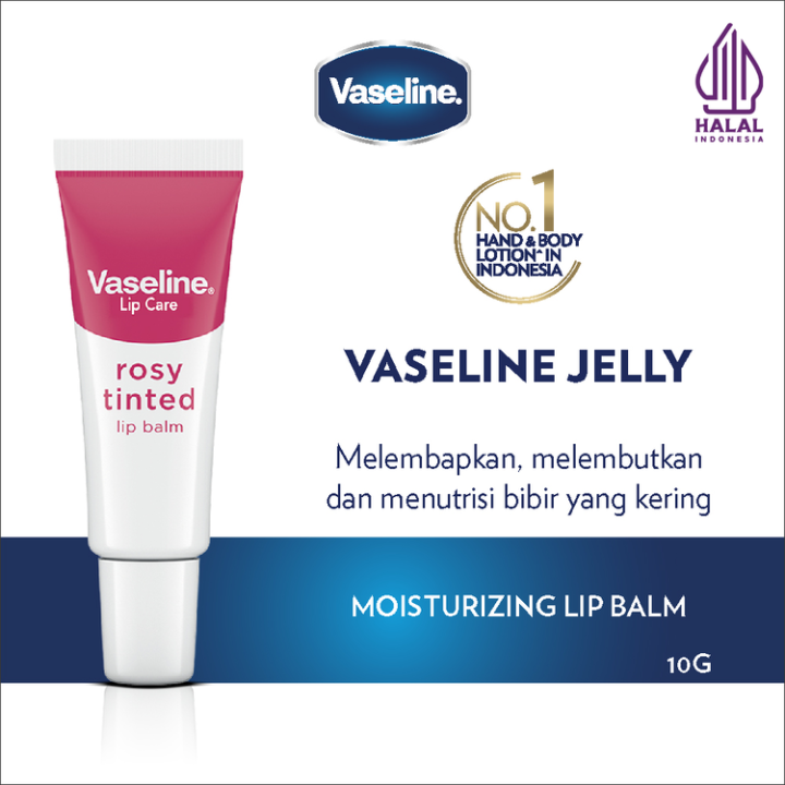 PUPU SHOE Vaseline Lip Care Tinted Lip Balm Rosy Tinted Pencerah Bibir 10 g | Lazada Indonesia