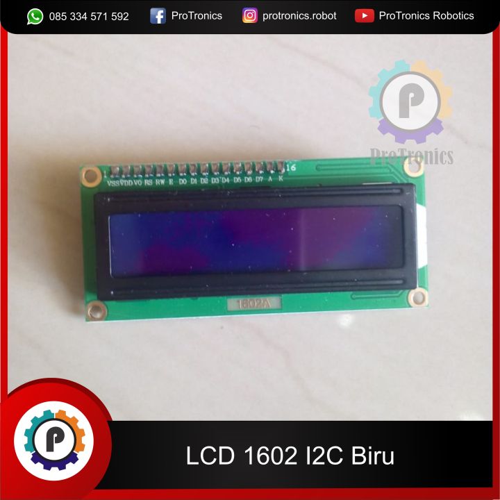 LCD I2C 16x2 1602 Biru LCD Karakter dengan Modul IIC I2C 4-wire ...