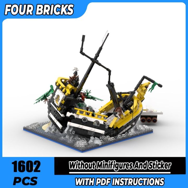 Moc Building Blocks Medieval Shipwreck Island Model Technology Bricks ...