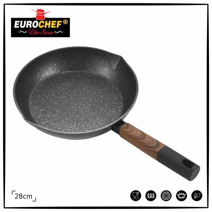 Eurochef 28cm Non-stick Marble Fry Pan EC03 with Soft Touch Bakelite ...