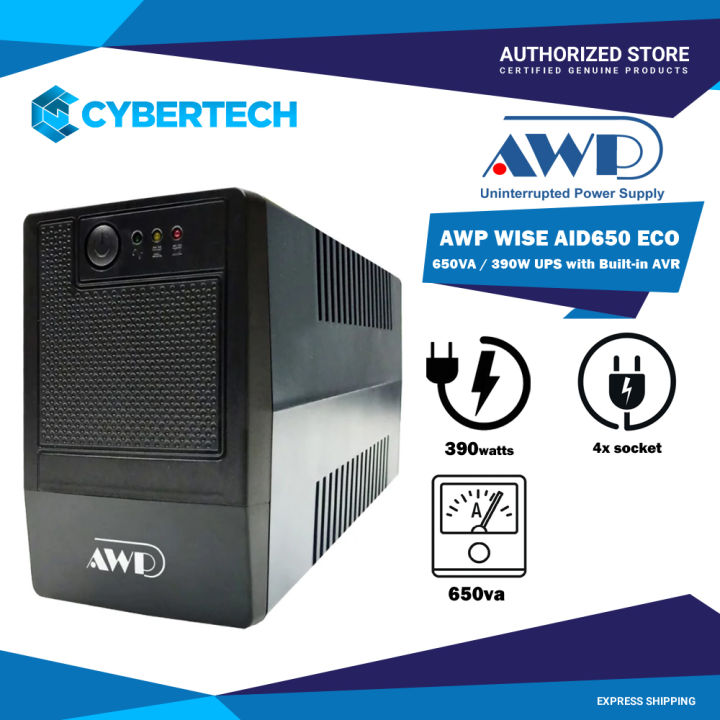 AWP Wise AID650 ECO 650VA / 390W UPS with Built-in AVR | Lazada PH
