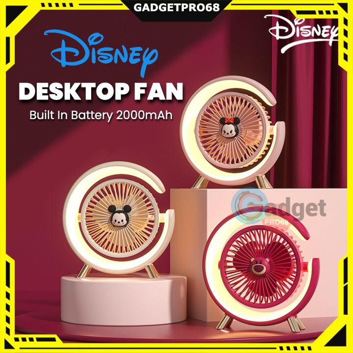 Rechargeable Desktop USB Fan With Lamp Adjustable Mini Table Fan Kipas ...